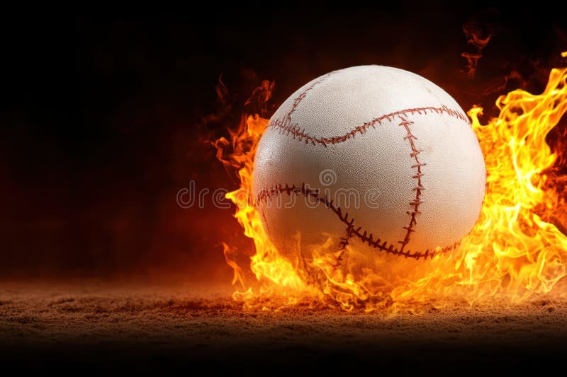 Fiery Volleyball Action on Bright Background Stock Illustration ...