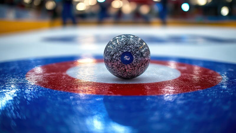 Intense Competition on the Curling Rink: Curling Stone Sliding Towards ...