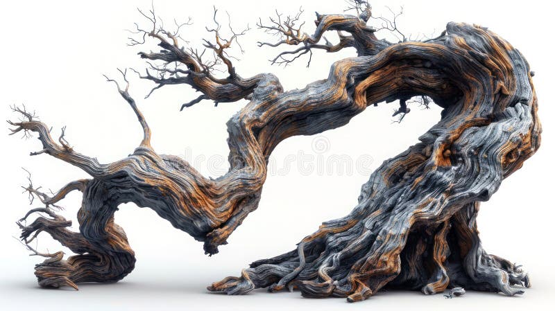 Isolated Spooky Old Dead Tree on White Background Stock Image - Image ...