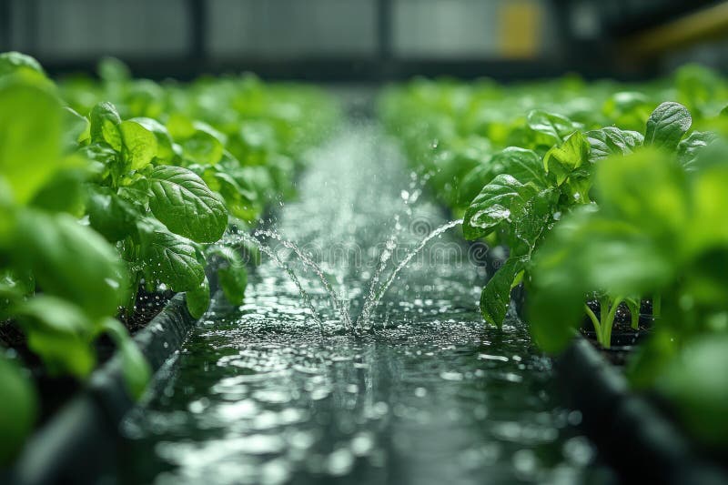 Efficient Irrigation System Watering Crops in Agricultural Field Stock ...