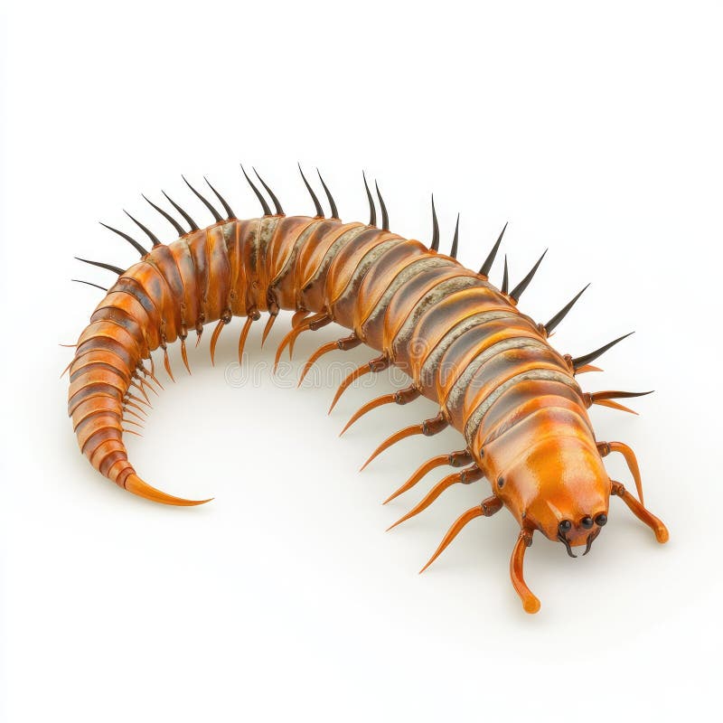 **Title:** Giant Centipede Close-up: Detailed 3D Render of Orange ...