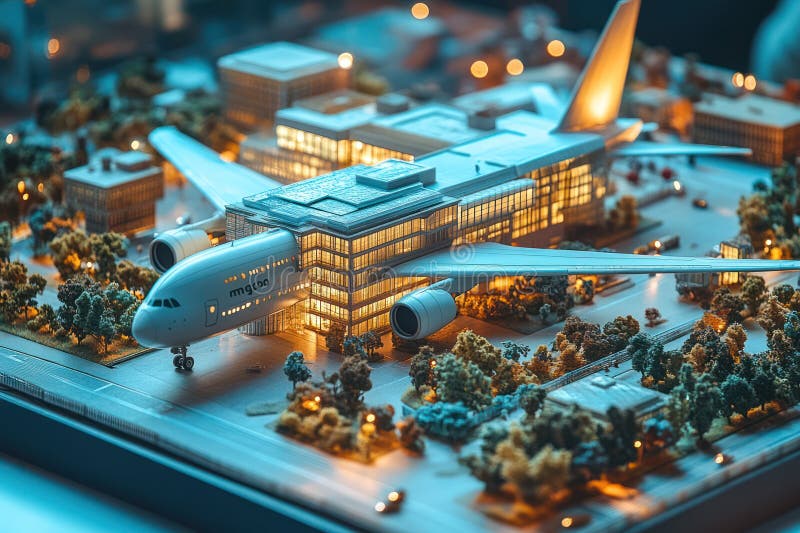 Closeup of Detailed Building Models with Ample Copy Space, Enhanced ...