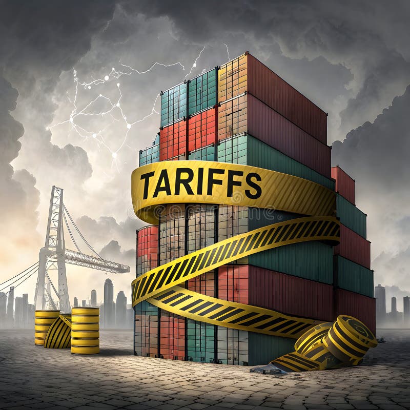 Impact of Tariffs on Global Trade and Container Shipping Costs Stock ...
