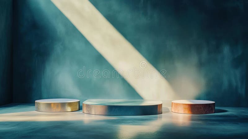Sunlit Glass Platforms for Luxury Item Display Stock Illustration ...