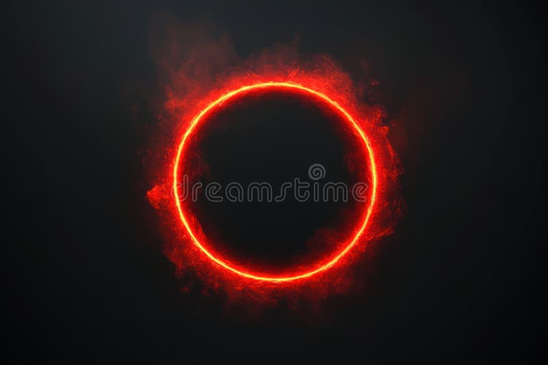 Enchanting Red Plasma Portal Circle Light Effects on Black Background ...