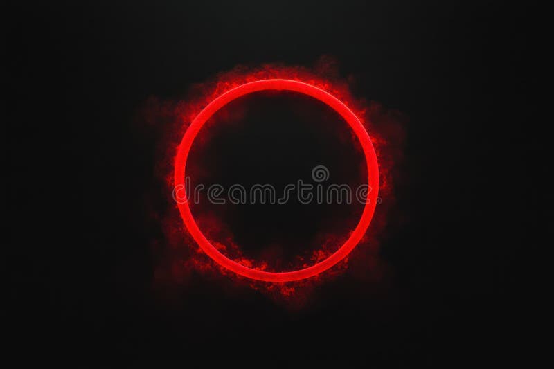 Enchanting Red Plasma Portal Circle Light Effects on Black Background ...