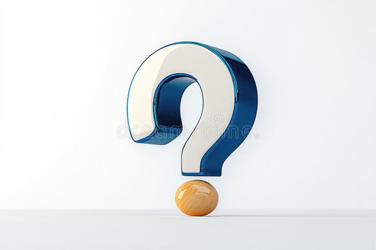 White and Blue Question Mark Icon on a Clean White Background Stock ...