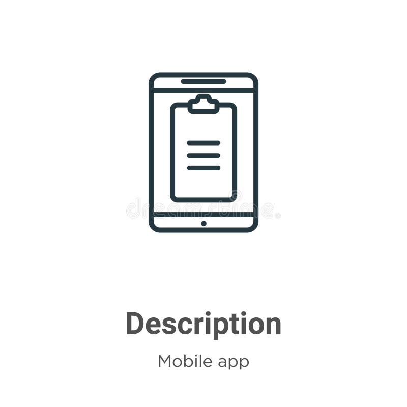 Description Outline Vector Icon. Thin Line Black Description Icon, Flat ...