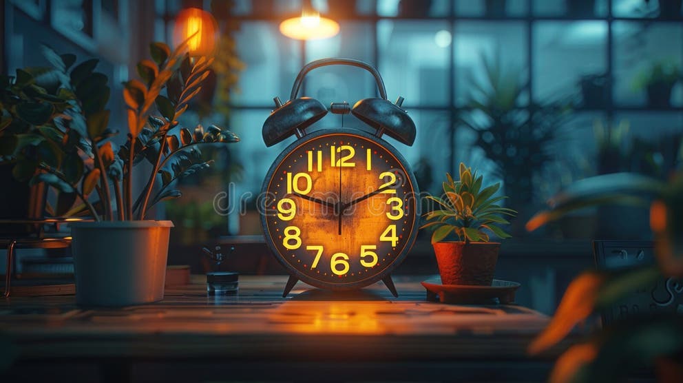 Clock with Time Change for Daylight Saving Time Background Stock ...