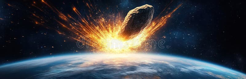 Asteroid Impact on Earth: Meteor Collision with Planet Stock ...