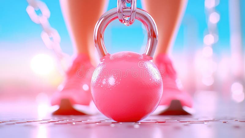 Fit and Strong: Young Woman Doing Weight Training with Kettlebell Stock ...