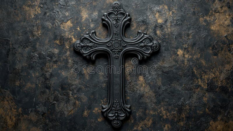 Black Christian Eucharistic Fish Symbol with Cross Emblem on White ...