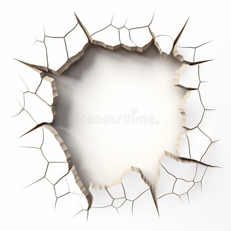 Description a Realistic Cracked Hole Perfect for Custom Text, Isolated ...