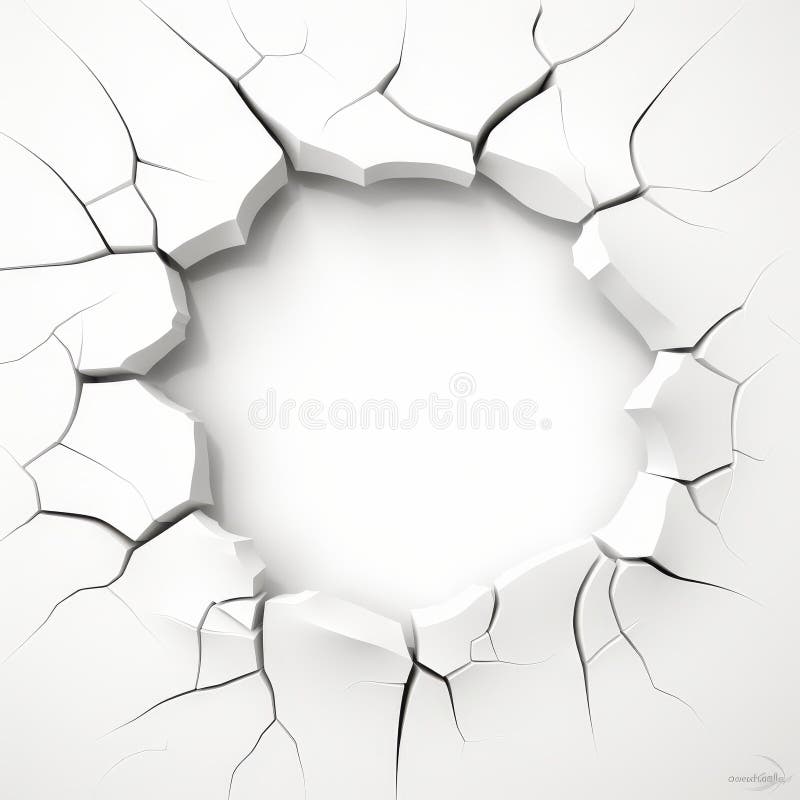 Description a Realistic Cracked Hole Perfect for Custom Text, Isolated ...