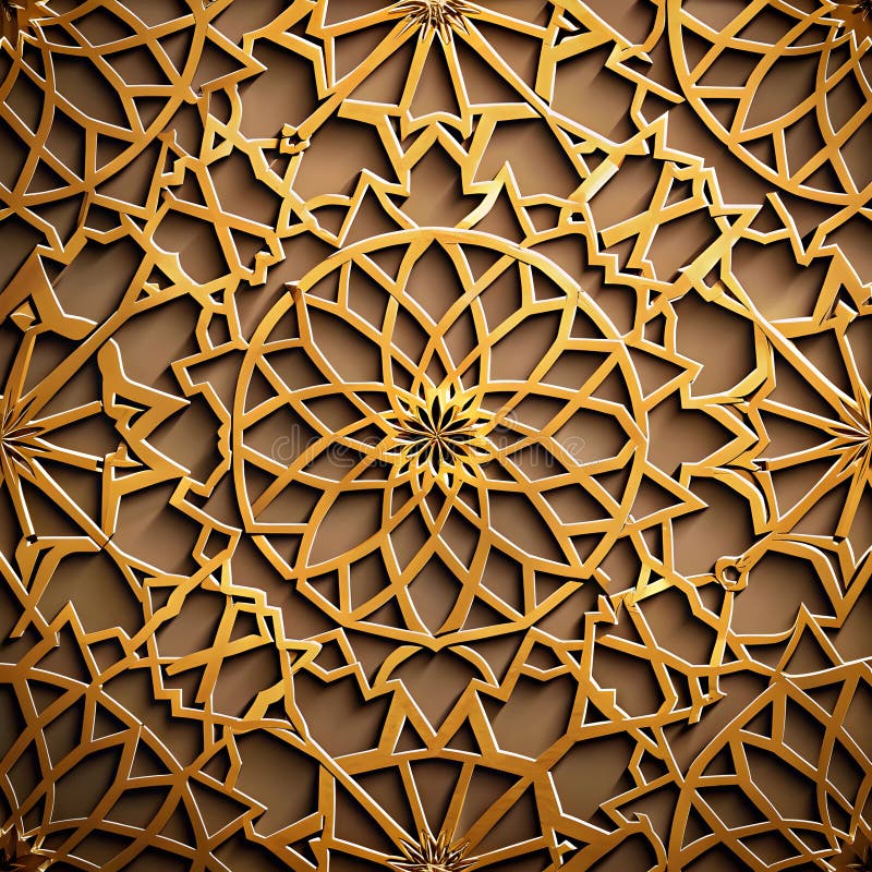 Realistic Three Dimensional Arabic Ornamental Back Stock Illustration ...