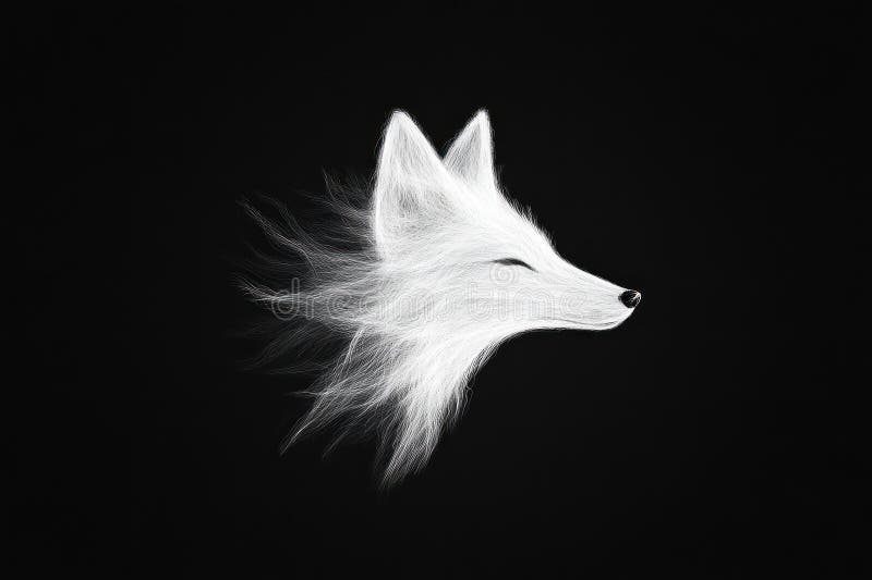 Monochrome Fox Head Graphic Illustration Stock Illustration ...
