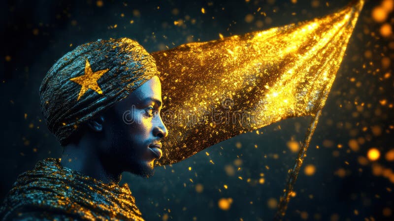 Amazigh Flag with Berber Emblem in Tamazgha Flag Colors Stock ...