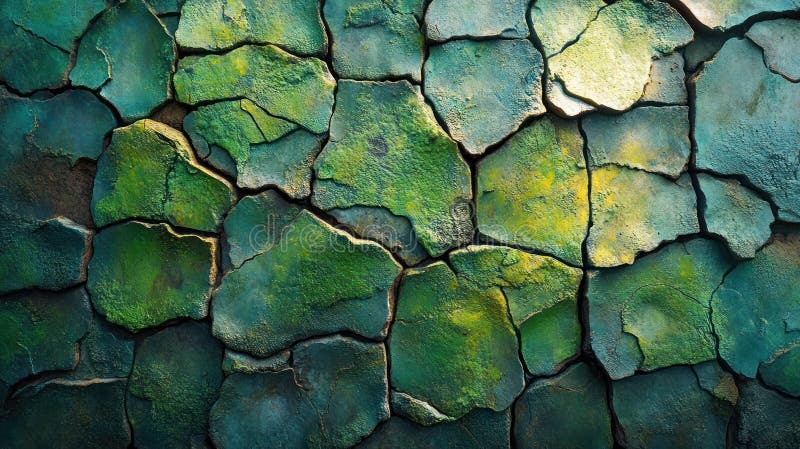 Neon Green Abstract Rustic Cracked Concrete Texture Background Stock ...