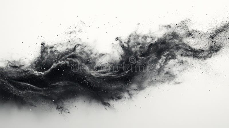Black Powder Scatter on Clean White Surface Stock Illustration ...