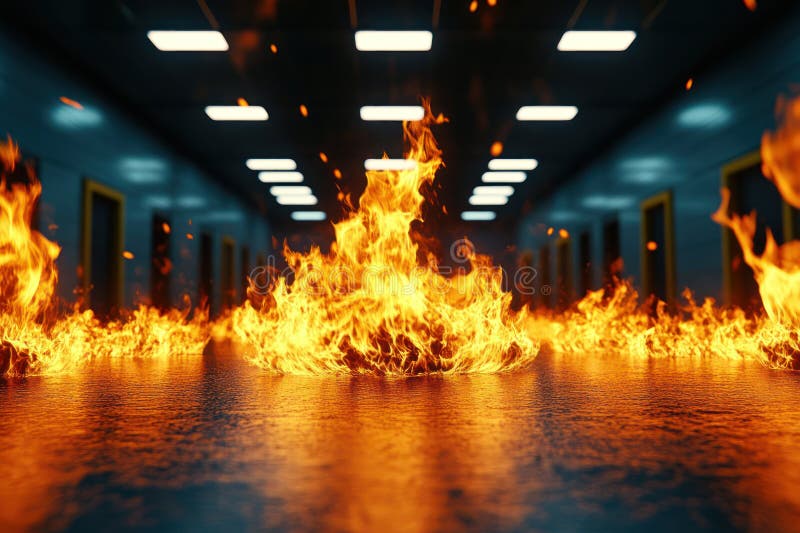 Burning Flame Isolated on White Background with Cutout Effect Stock ...