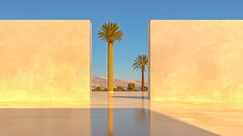 Neoclassical Ancient Temple Interior with Dramatic Lighting, Marble ...