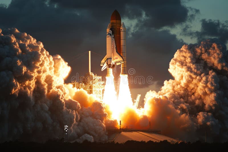 Space Shuttle Launch with Earth Background: Symbolizing Exploration and ...