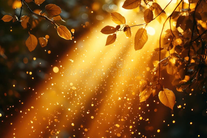 Radiant Golden Scene with Light Rays Background Stock Illustration ...