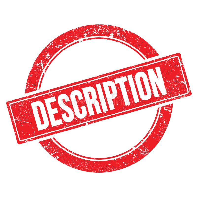 DESCRIPTION Text on Orange Grungy Vintage Stamp Stock Illustration ...