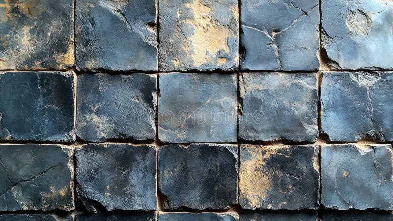 Vintage Blue Gray Damask Patchwork Stone Wall Texture Background Stock ...