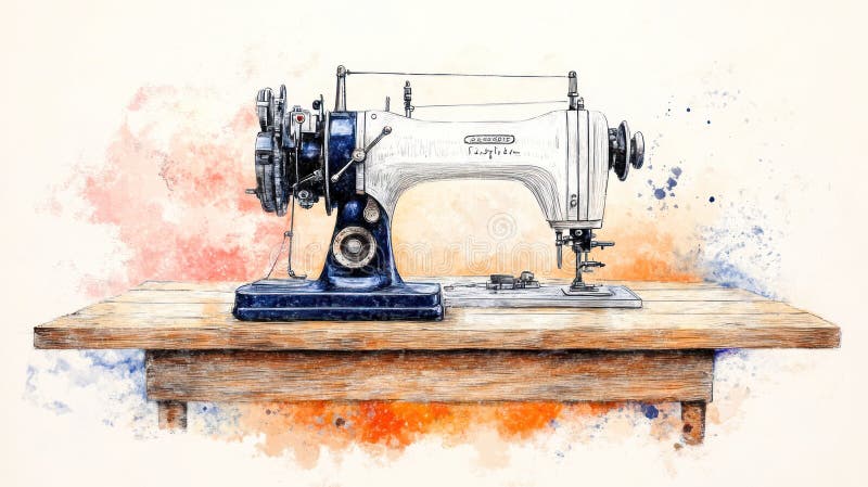 Vintage 1930s Sewing Machine in Rich Sepia Tone Setting Stock Image ...
