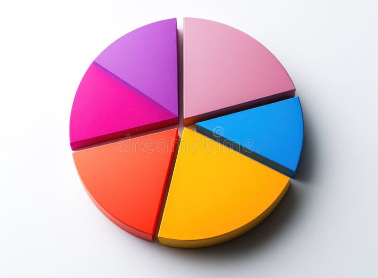 Colorful Minimalistic Pie Chart with Five Sections on White Background ...