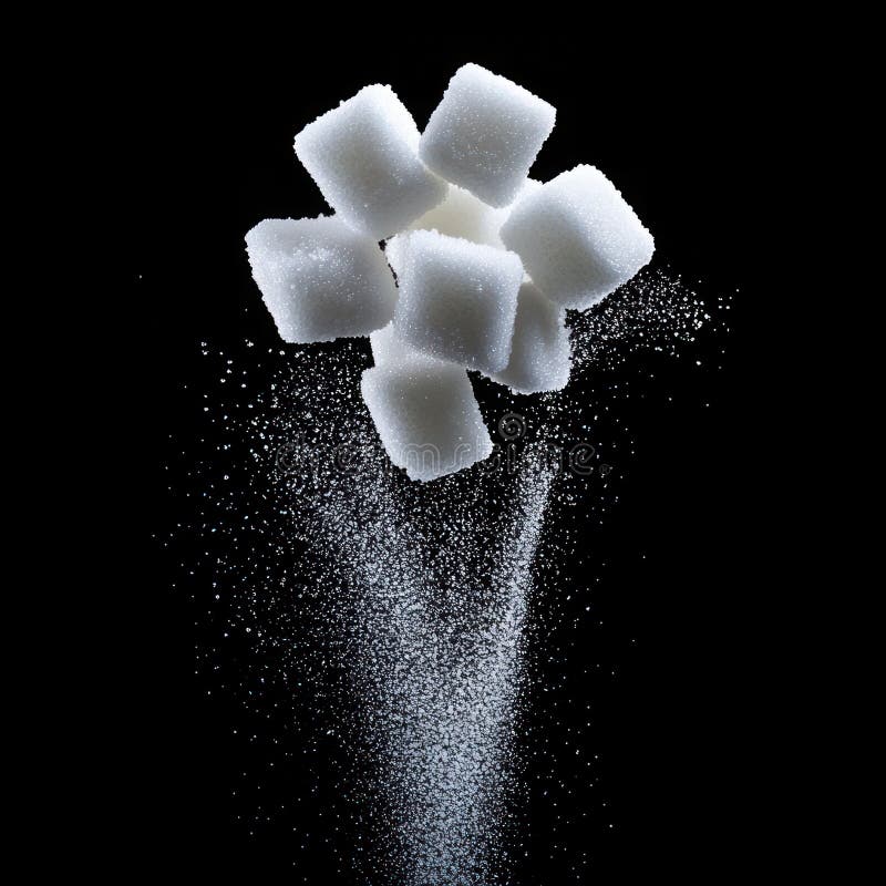 White Sugar Explosion on Black Background with File Stock Photo - Image ...