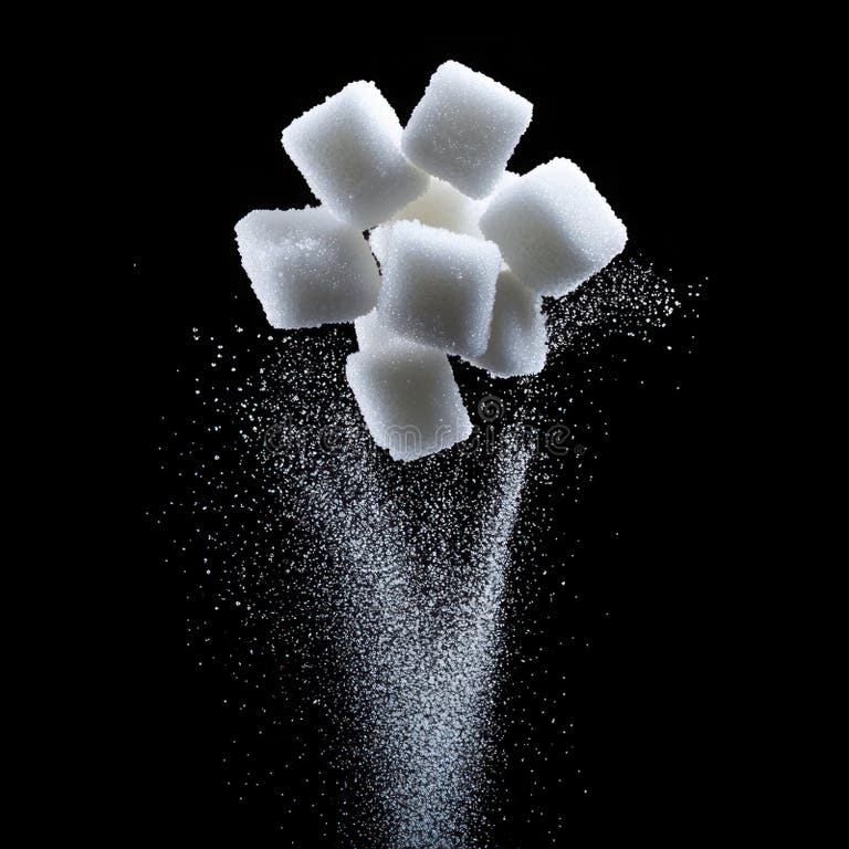 White Sugar Explosion on Black Background with File Stock Photo - Image ...