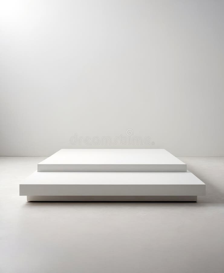 White Rectangular Food Display Stand - on a Light Background Stock ...