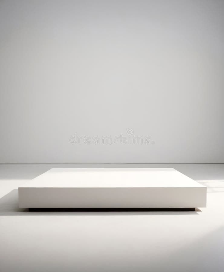 White Rectangular Food Display Stand - on a Gray Background Stock ...