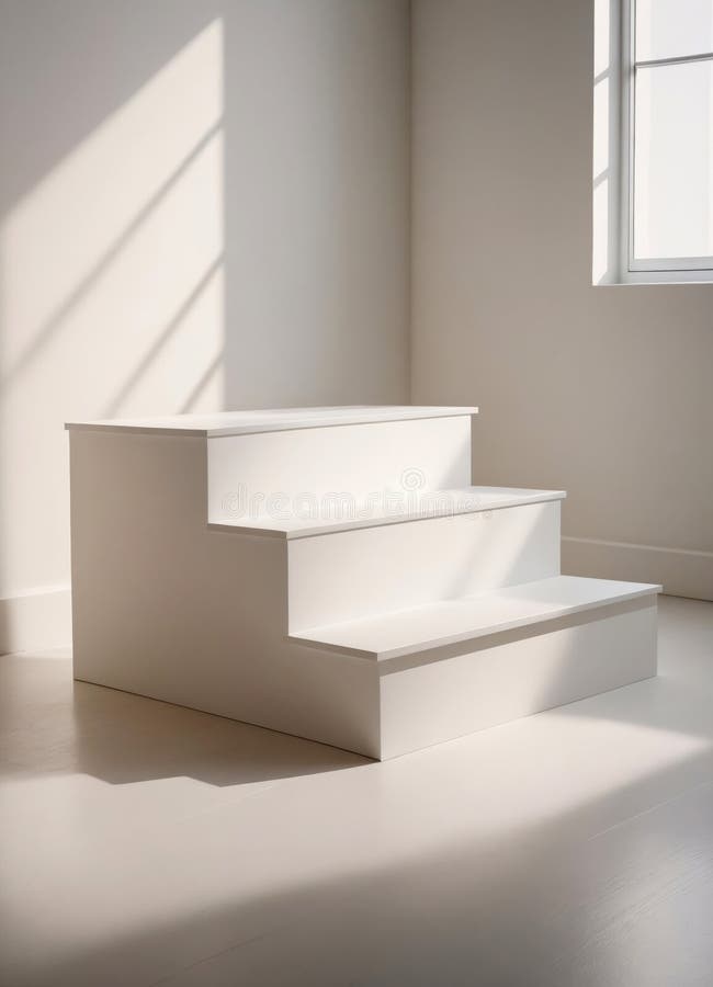 White Steps for Product Display - on a Light Background Stock ...