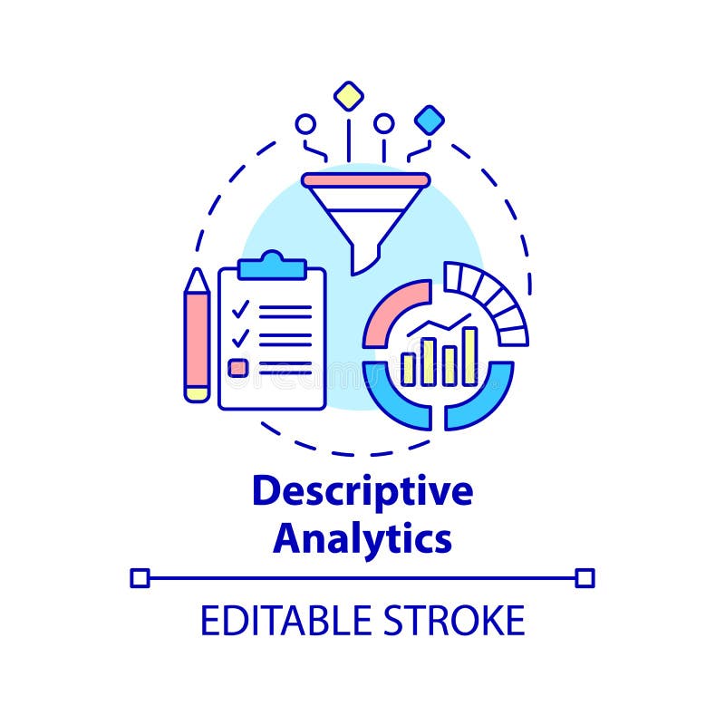 Descriptive Analytics Concept Icon Stock Vector - Illustration of ...