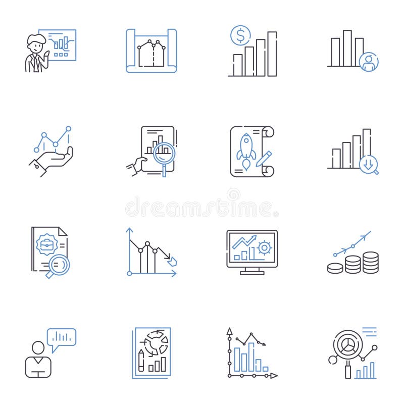 Descriptive Statistics Line Icons Collection. Variables, Measures ...