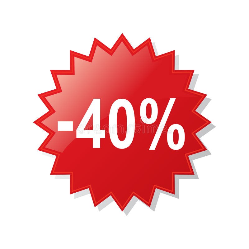 Descuento El 40 Por Ciento - Vector Ilustración del Vector ... Descuento El 40 Por Ciento - Vector Ilustración del Vector ...