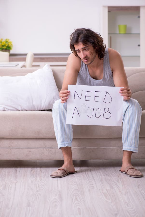 Desempleado Desesperado En Casa Imagen de archivo - Imagen de perezoso ...