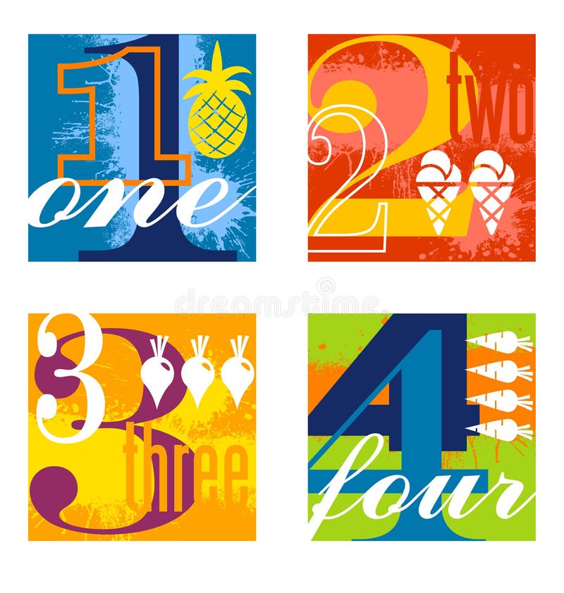 Desene Cu Numere Colorate Setate 1 Stock Vector - Ilustrare din ...