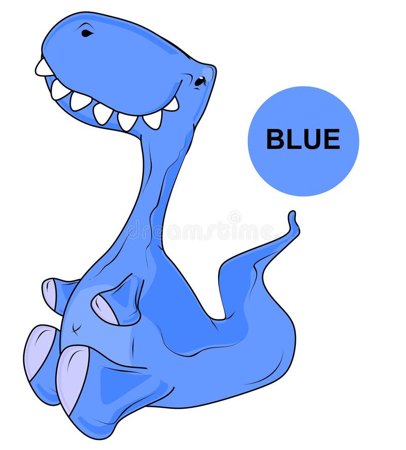 Desenho Animado De Dinossauro Azul Ilustração Stock - Ilustração de ...