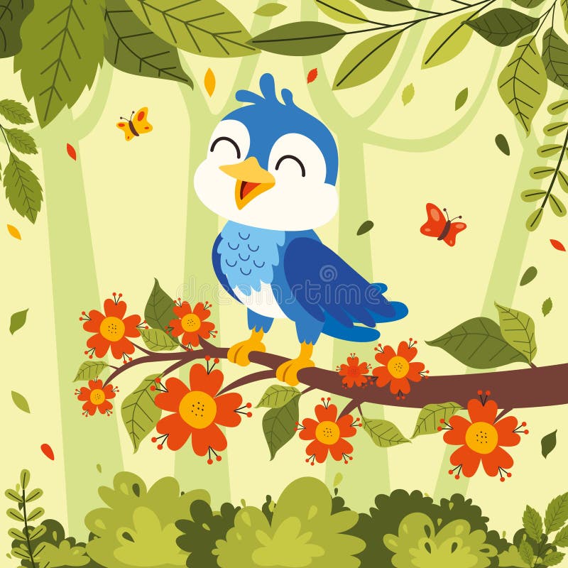 Desenho animado de uma ave ilustração stock. Ilustração de vôo - 253613369