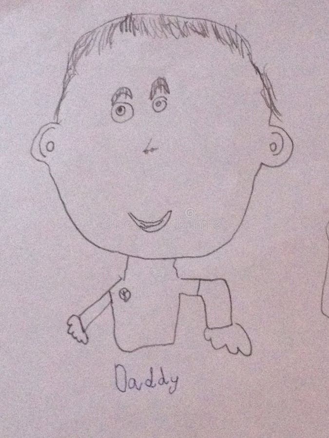 Desenho De Childs De Um Paizinho Imagem de Stock - Imagem de retrato ...