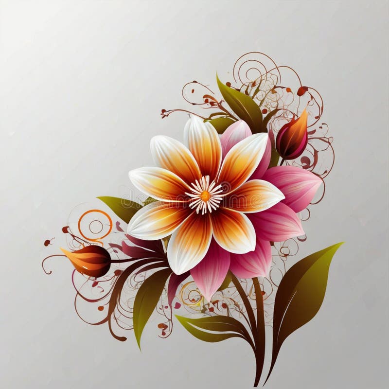 Desenho De Flor Nova Imagem De Estilo Ilustração Stock - Ilustração de ...