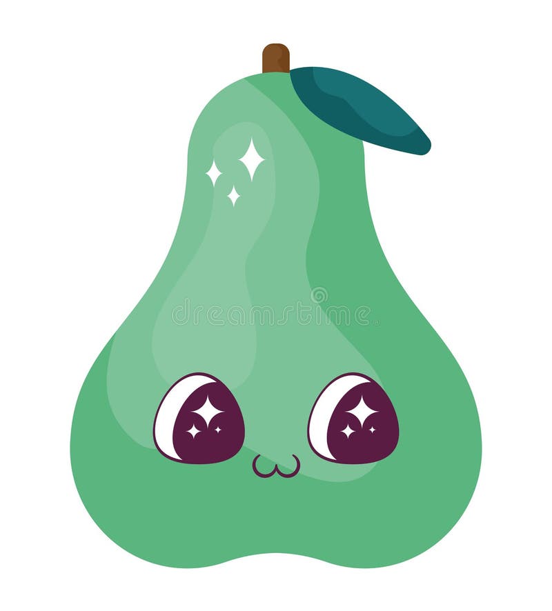 Desenho de pera kawaii ilustração do vetor. Ilustração de naughty ...