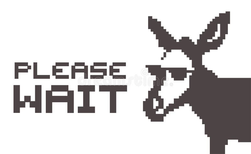 Desenho de pixel de burro ilustração do vetor. Ilustração de cartoon ...