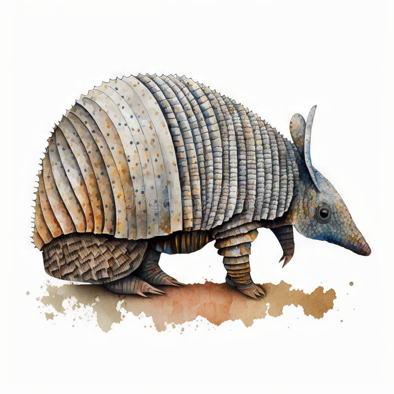 Desenho De Um Tatu Sobre Fundo Branco Ilustração Stock - Ilustração de ...