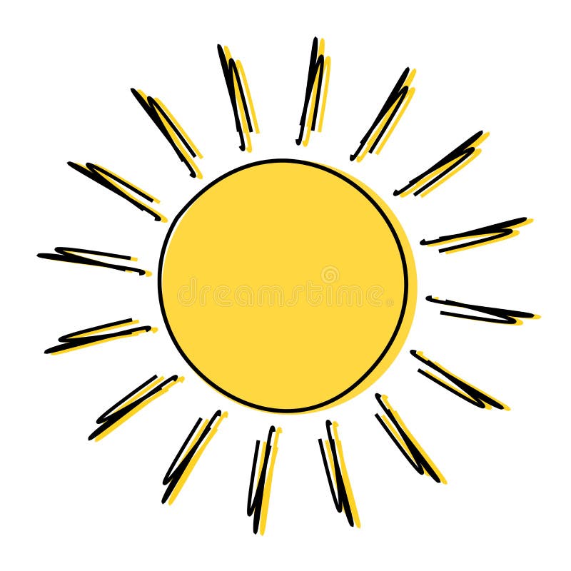 Desenho Simples Do Sol Do Vetor No ESTILO Liso Ilustração do Vetor ...