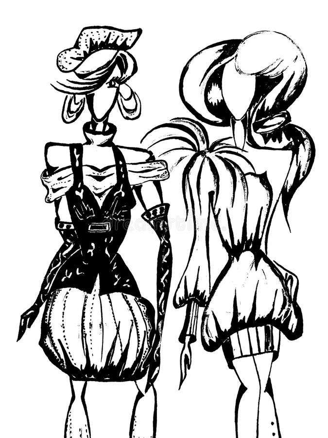 Desenho dos modelos ilustração stock. Ilustração de modelar - 44679332